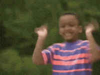 Overly Excited Kid Gif