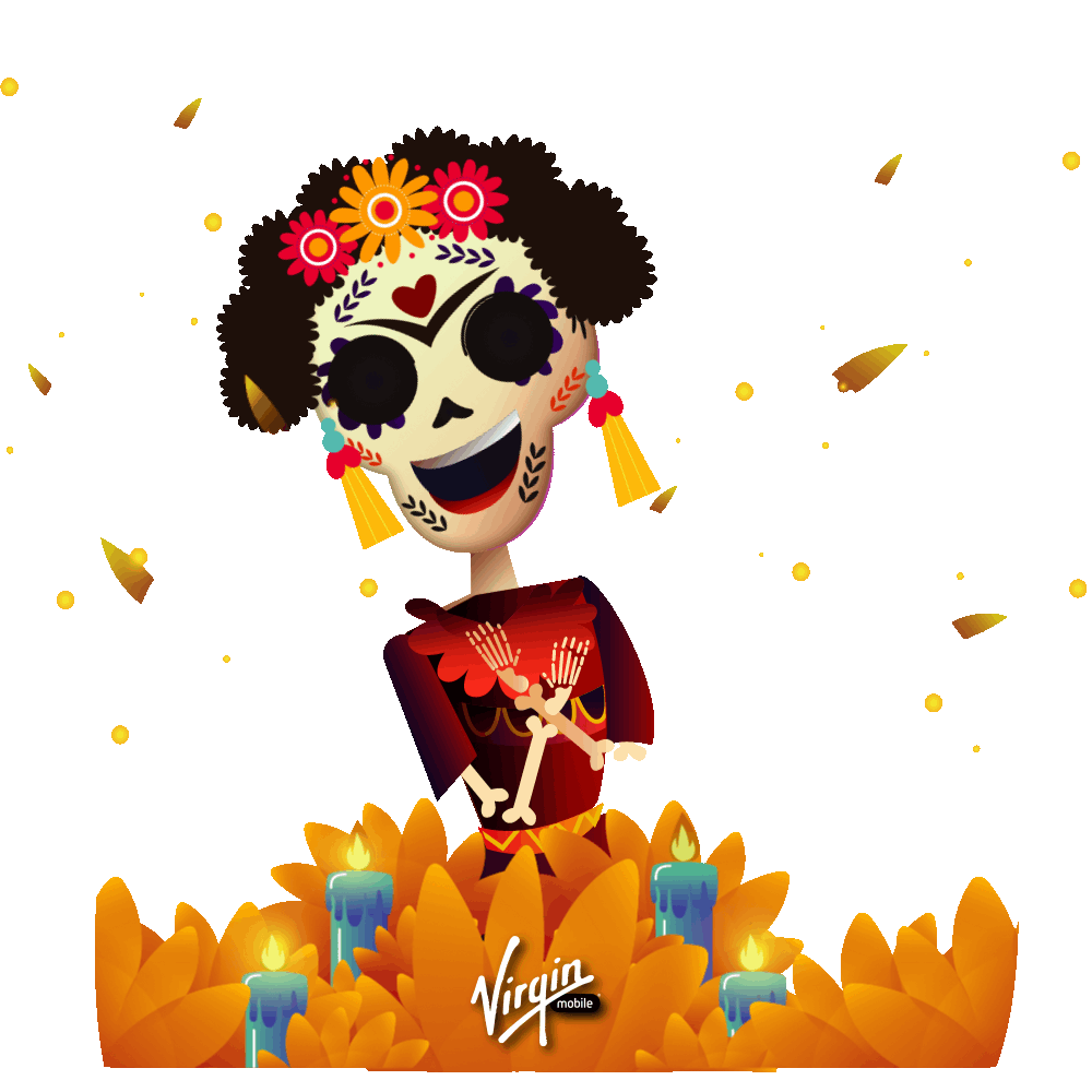 Catrin Diamuertos Sticker by Virgin Mobile México for iOS & Android | GIPHY