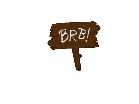 Be Right Back Brb Sticker by Here.fm for iOS & Android | GIPHY