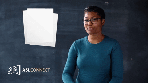 American Sign Language Paper GIF by ASL Connect - Find & Share on GIPHY
