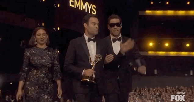 Bill Hader Wave GIF by Emmys - Find & Share on GIPHY
