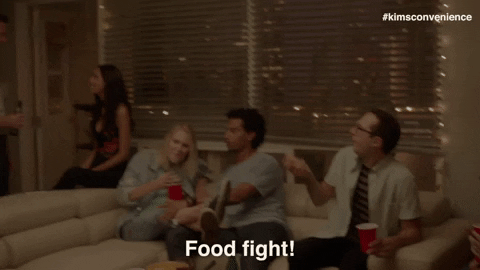 Food Fight Party GIF by Kim's Convenience - Find & Share on GIPHY