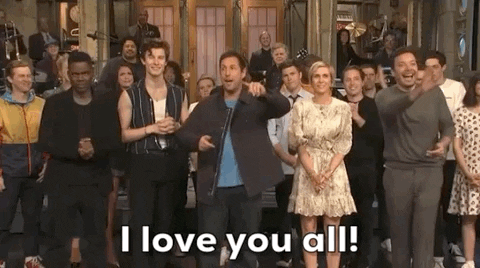 snl, saturday night live, season 44, adam sandler, i love you all – GIF