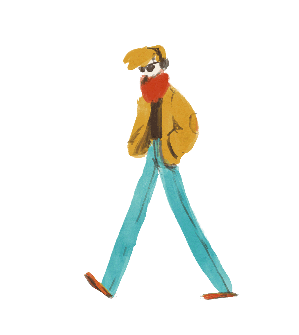 Walking Headphones Sticker by Marianna for iOS & Android | GIPHY