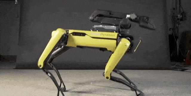 dancing, running man, boston dynamics, robot dog – GIF