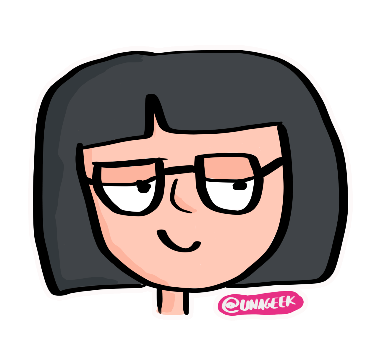 Blinking Geek Girl Sticker by Una Geek for iOS & Android | GIPHY