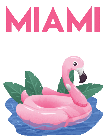 Miami Beach Swimming Sticker by ATLAST for iOS & Android | GIPHY