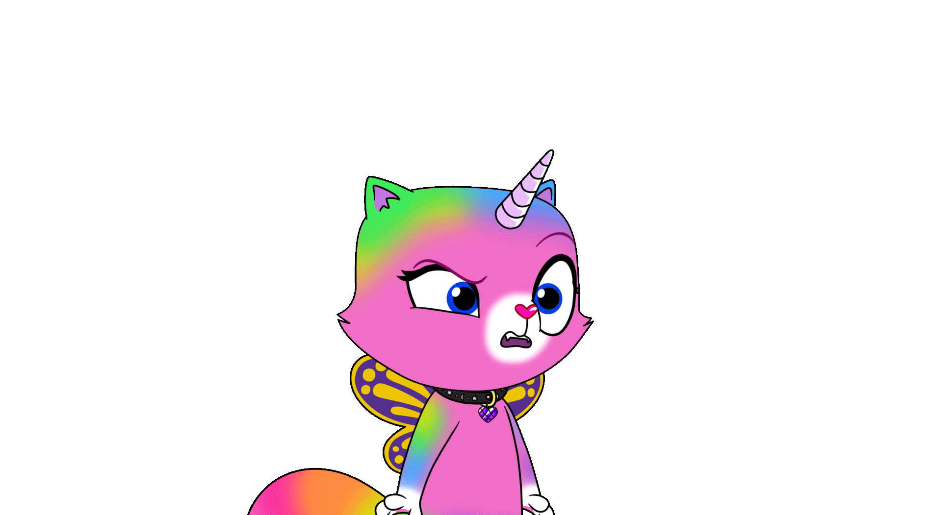 Confused Rainbow Butterfly Unicorn Kitty Sticker by Nickelodeon for iOS ...