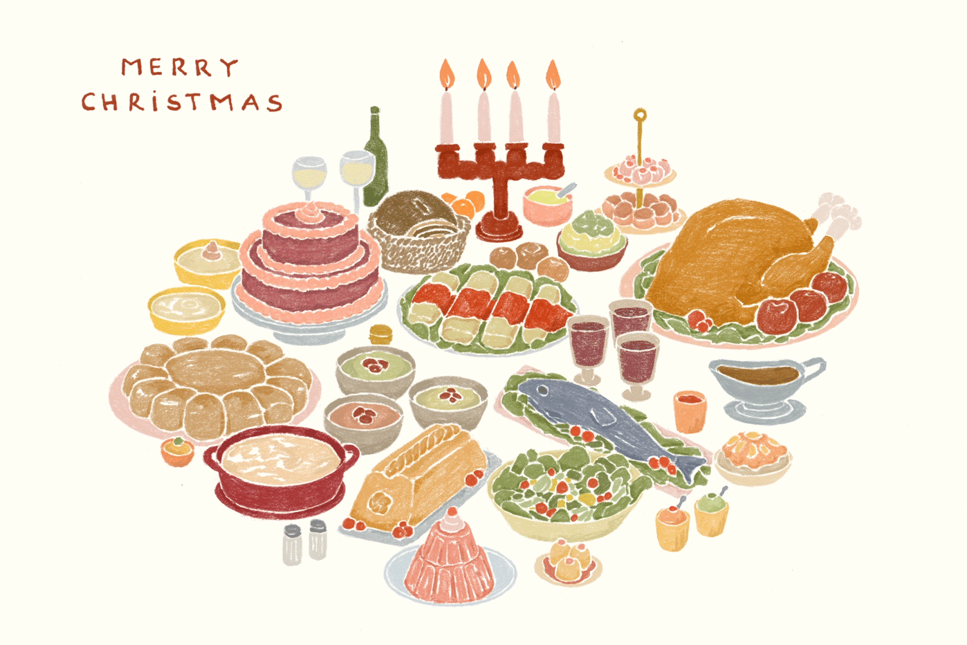 Christmas Feast Cartoon