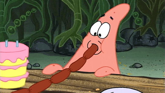 Patrick Eating Krabby Patty Gif