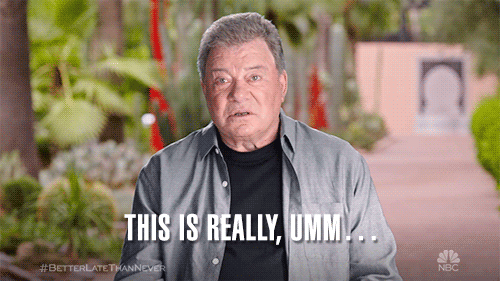 This Is Very Embarrassing Better Late Than Never GIF by NBC - Find ...
