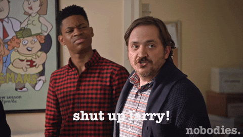 Shut-up-larry GIFs - Get the best GIF on GIPHY