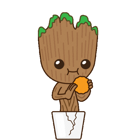 Baby Groot Eating Sticker by Marvel Studios for iOS & Android | GIPHY
