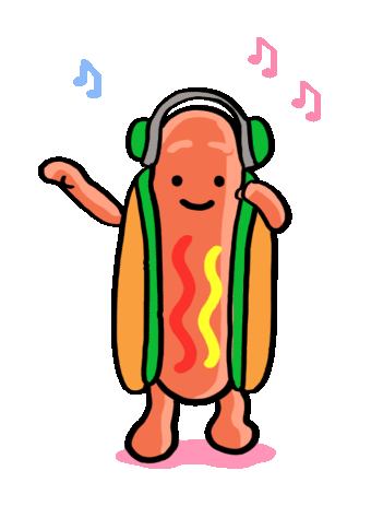 Happy Hot Dog Sticker by Stefanie Shank for iOS & Android | GIPHY