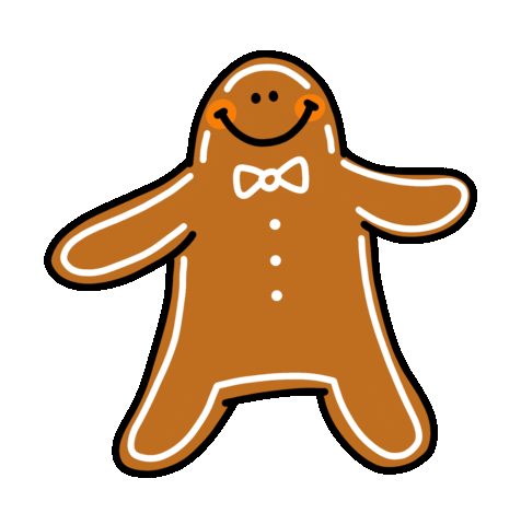 Gingerbread Man Sticker by Andreea Illustration for iOS & Android | GIPHY