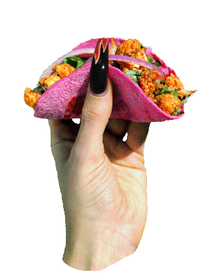 Hungry Pink Taco Sticker by The Bad Studio for iOS & Android | GIPHY