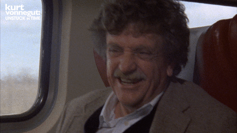 Kurt Vonnegut Laughing GIF by Madman Films - Find & Share on GIPHY
