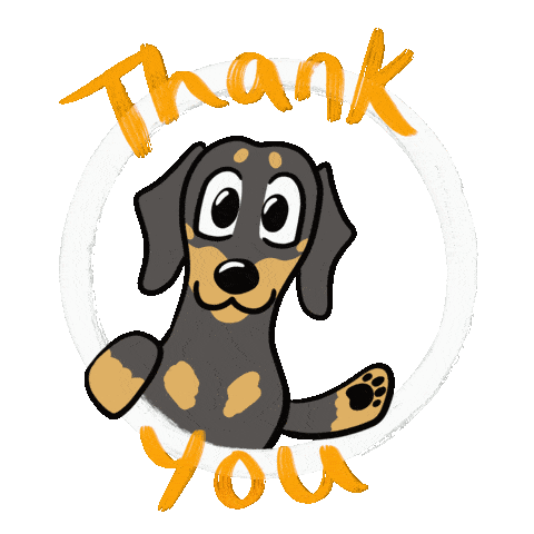 Sausage Dog Thank You Sticker for iOS & Android | GIPHY