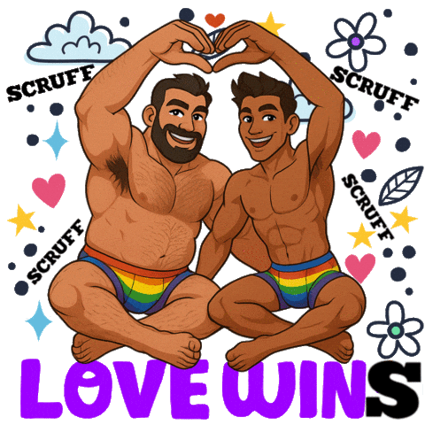 Gay Love Sticker by SCRUFF - Find & Share on GIPHY