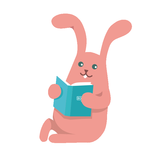 Bunny Reading Sticker by BOOKR Kids for iOS & Android | GIPHY