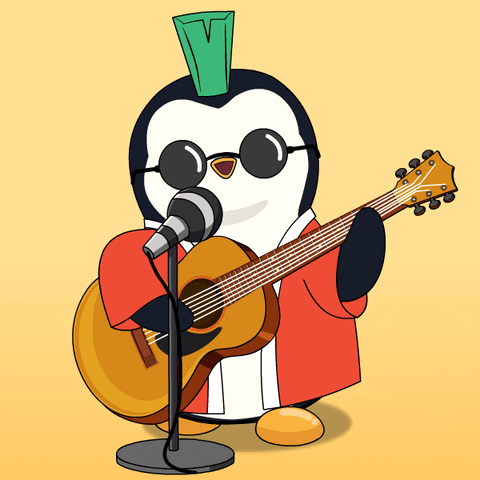 Sing Rock And Roll GIF by Pudgy Penguins