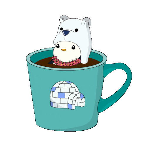 Good Morning Coffee Sticker by Pudgy Penguins for iOS & Android | GIPHY