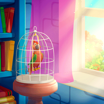 Captain Flint Bird GIF by Homescapes - Find & Share on GIPHY