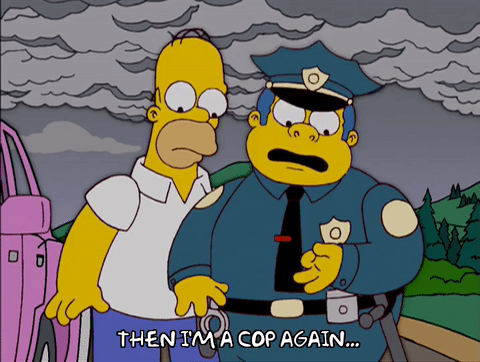 Homer Simpson Cop GIF - Find & Share on GIPHY