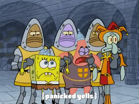 Panicking Spongebob Gif