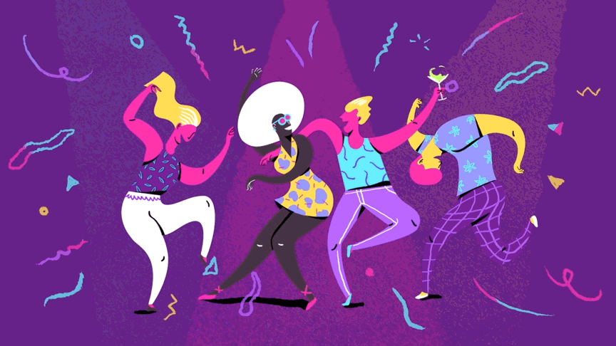 Party People Dancing GIF by Mikyung Lee - Find & Share on GIPHY