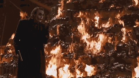 Joker Burning Money Gif
