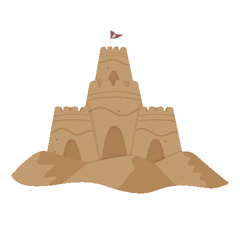 Sand Castle Beach Sticker by destinationnb for iOS & Android | GIPHY